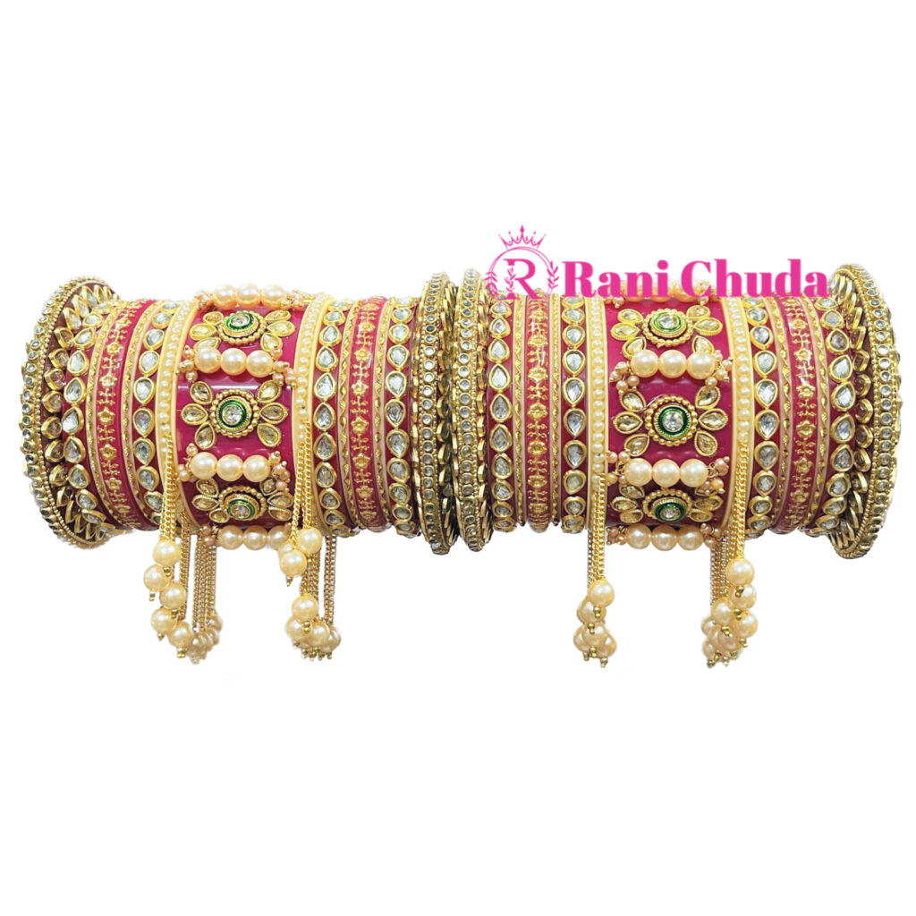 Pink Bridal Punjabi Choora Wedding Wear Chuda Set - RaniChuda