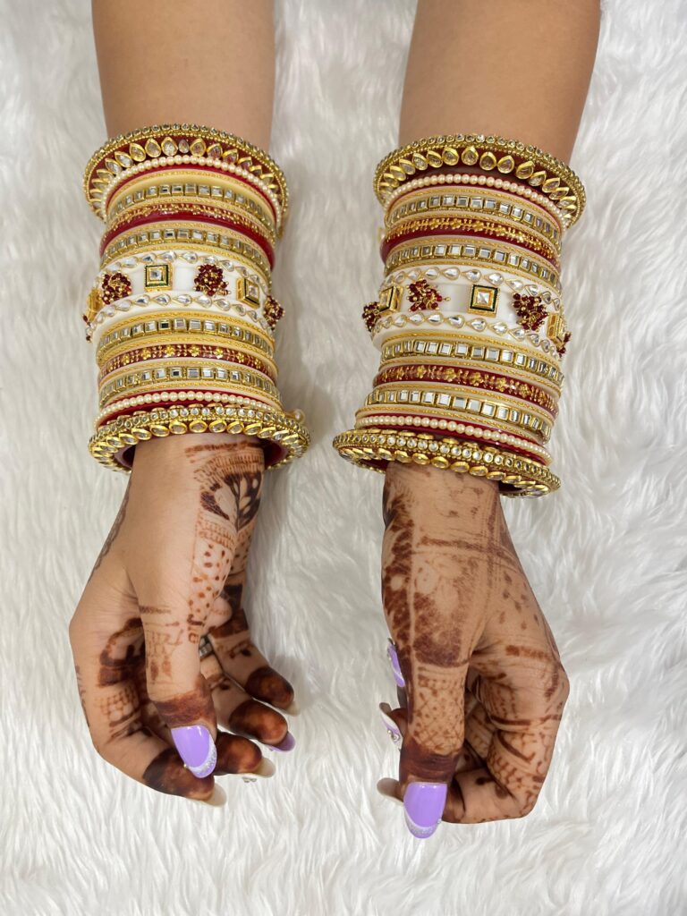 Stylish White Chura for Bride - RaniChuda